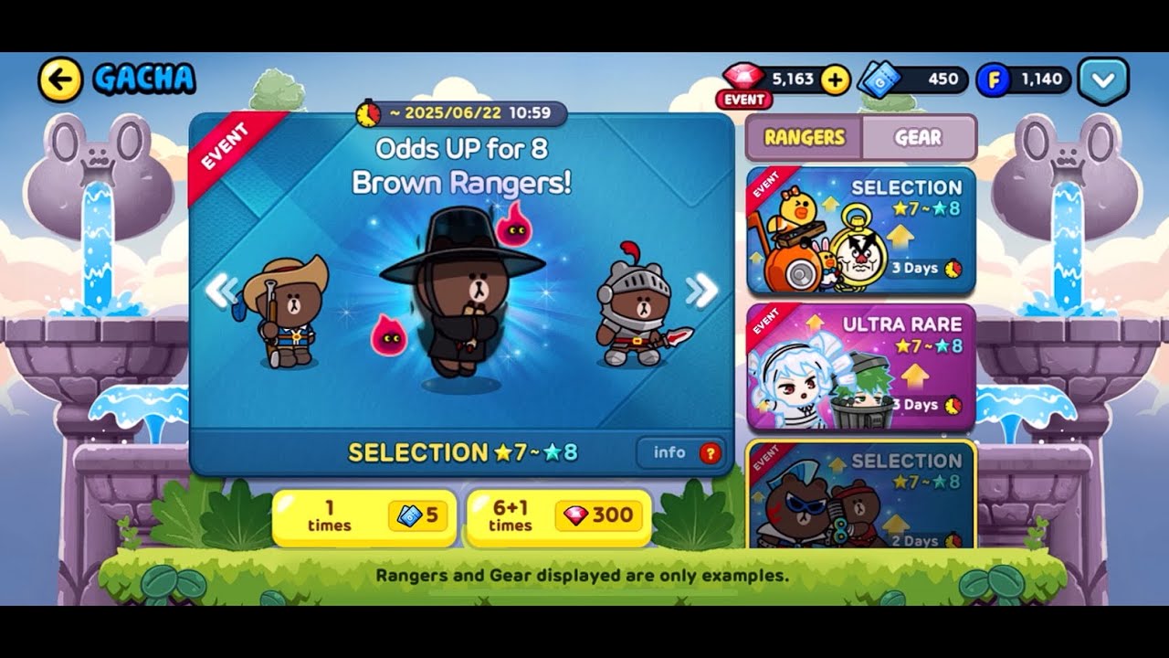 Line Rangers - 2025 Brown Rangers Gatcha - YouTube