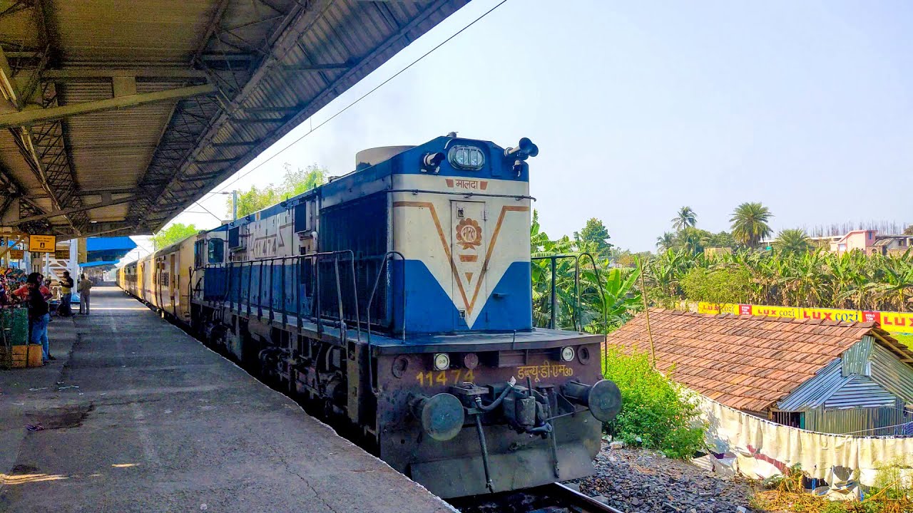 Beautiful Malda Wdm3d Diesel Loco Hauling Rampurhat Passenger via ...