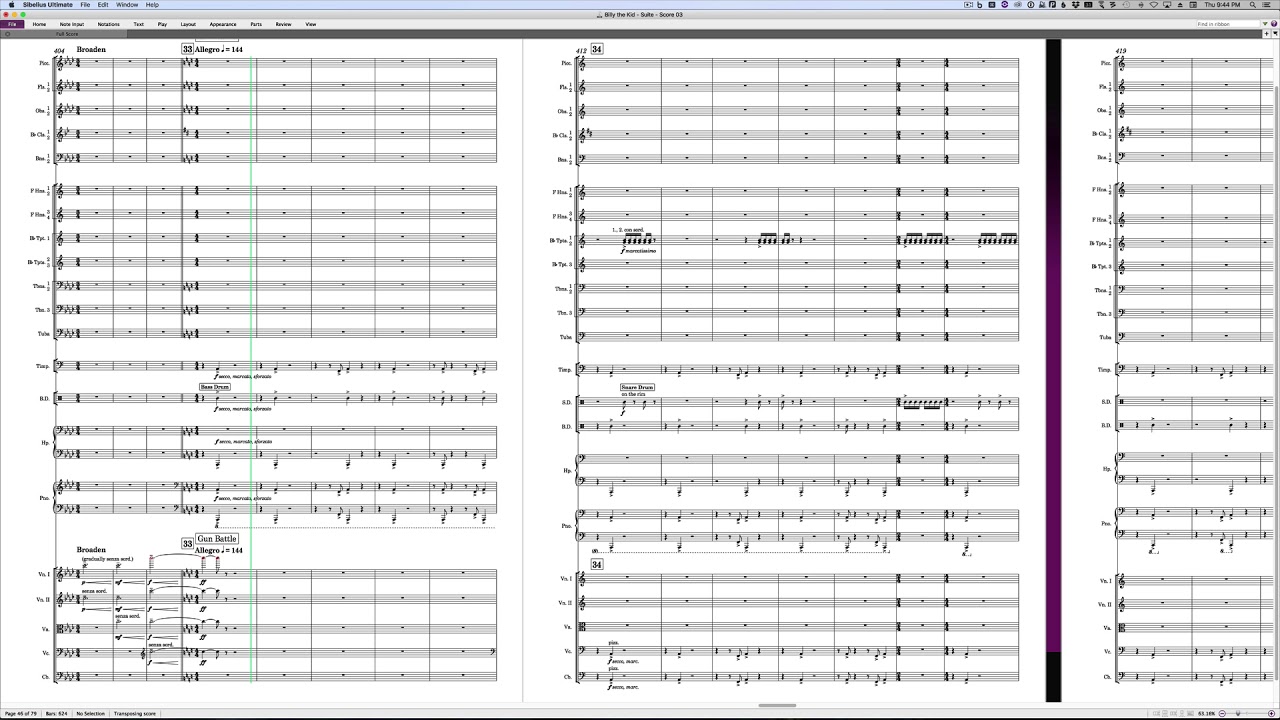 Billy The Kid Suite and NotePerformer 3 in Sibelius - YouTube