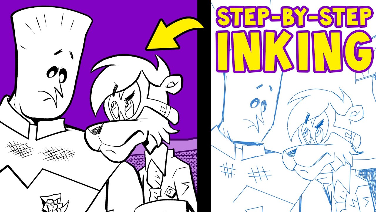 Step-by-Step Process of Digital Inking: How I Ink Cartoons - YouTube