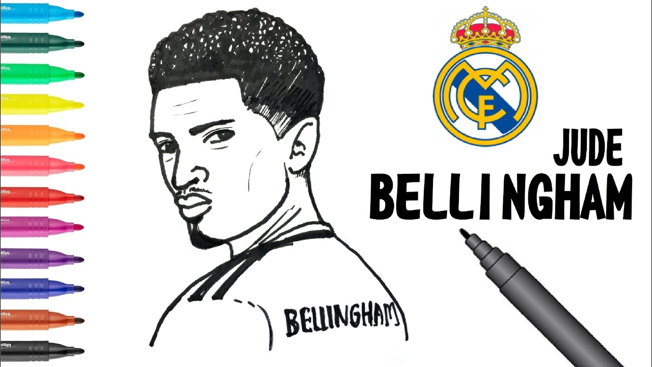 Easy Drawing Jude Bellingham I Kolay Jude Bellingham Çizimi I Futbolcu ...