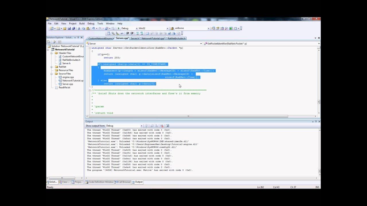 RakNet In Leadwerks Tutorial Server Part1B - YouTube