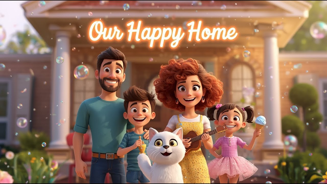 Our HAPPY Home Song! 🏠 Sweet Family, Cat & Fun! - YouTube