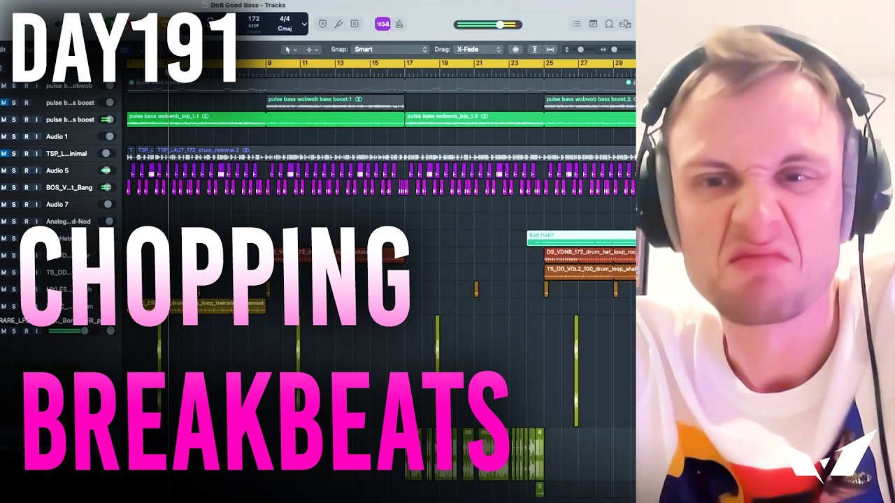 Putting together a DnB Beat - Day 191 of Producing for a Year - YouTube