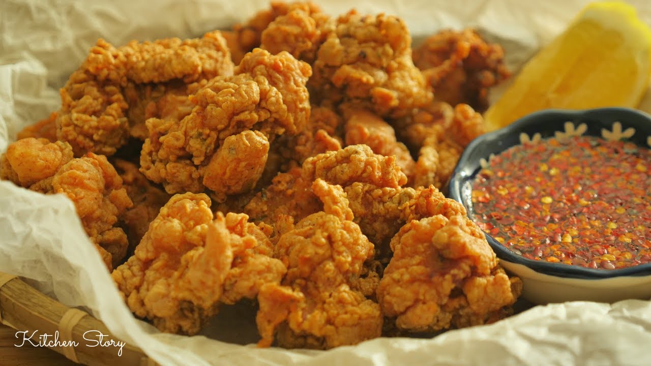 សាច់មាន់បំពង[Boneless Crispy Fried Chicken][Kitchen Story] - YouTube