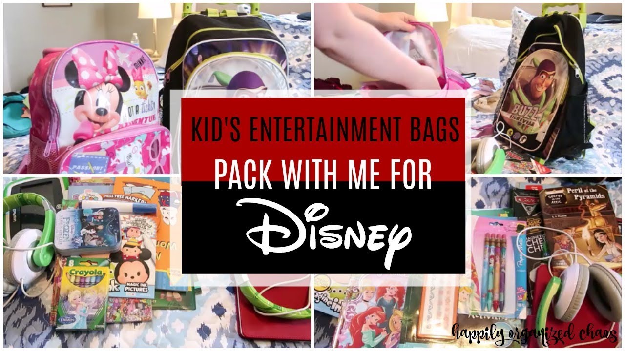 PACK WITH ME | KIDS ENTERTAINMENT BAGS | DISNEY - YouTube