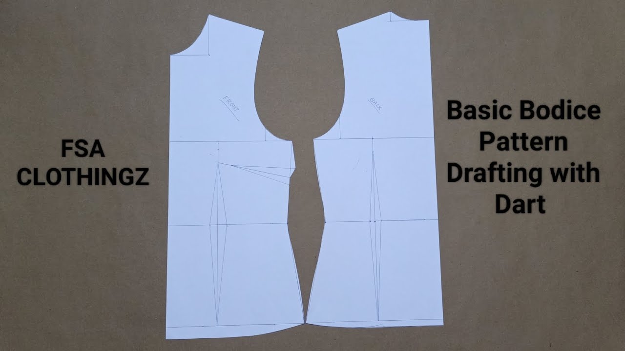 Basic Bodice Pattern with Dart👗 - YouTube