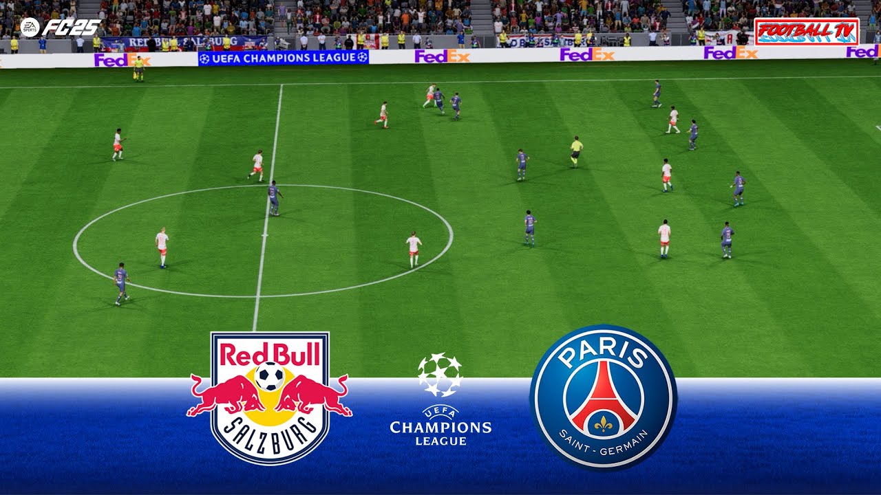 RB Salzburg vs PSG - UEFA Champions League 24/25 | Full Match All Goals | FC 25 Gameplay PC ...