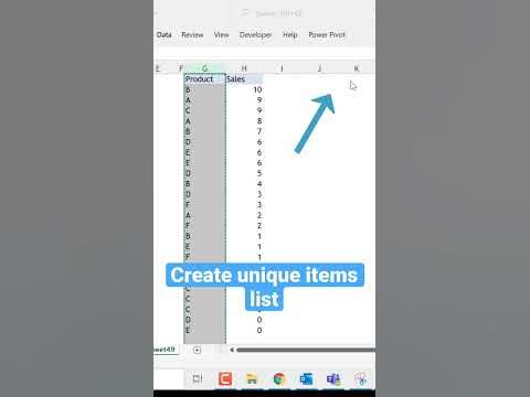Create unique items list using excel filters - YouTube