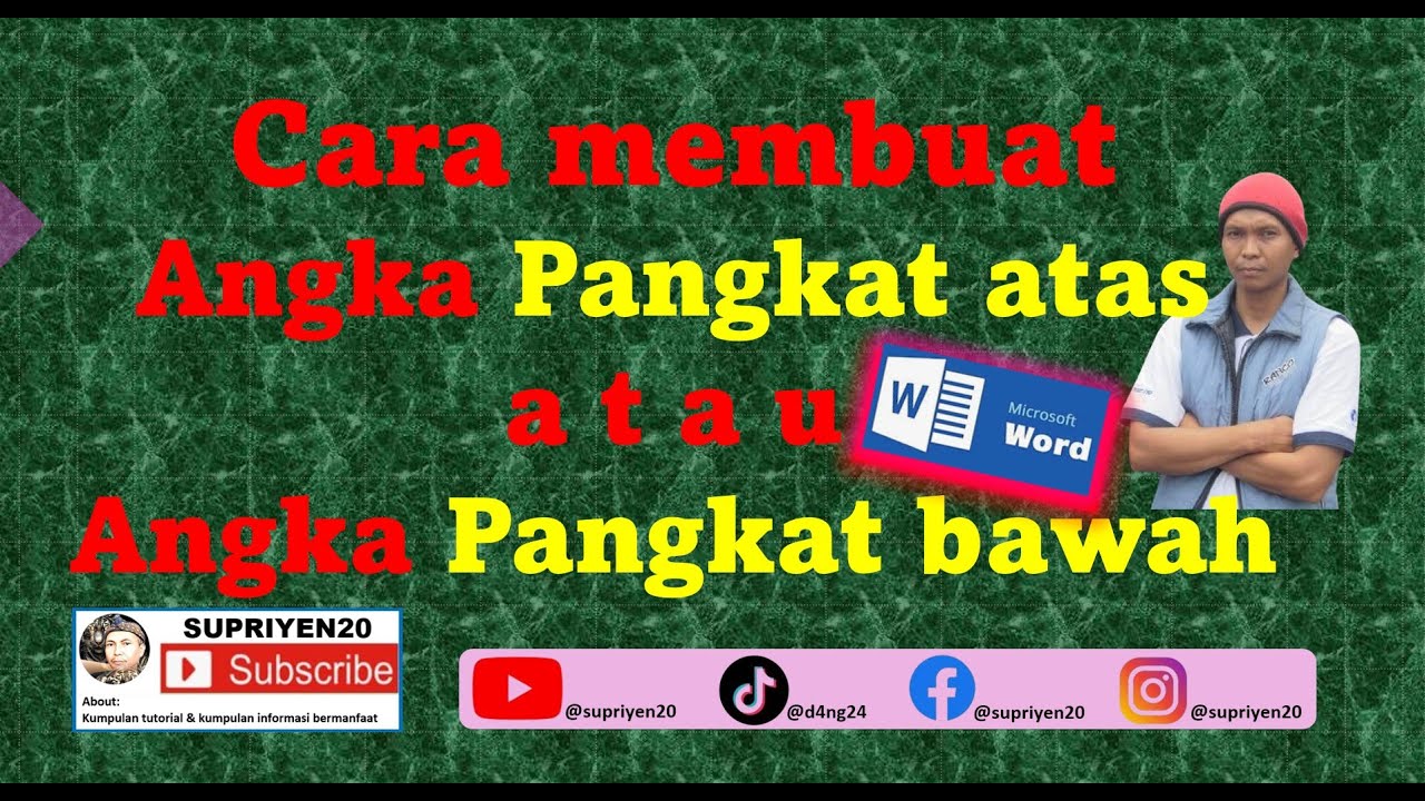 Tutorial membuat angka pangkat bawah dan pangkat atas di Ms Word - YouTube