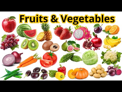 54 Fruits and Vegetables Names in English for Kids | Easy words @Nimalanstartv21 