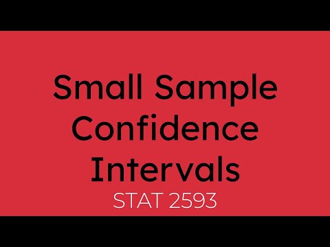 Small Sample Confidence Intervals [STAT 2593] - YouTube