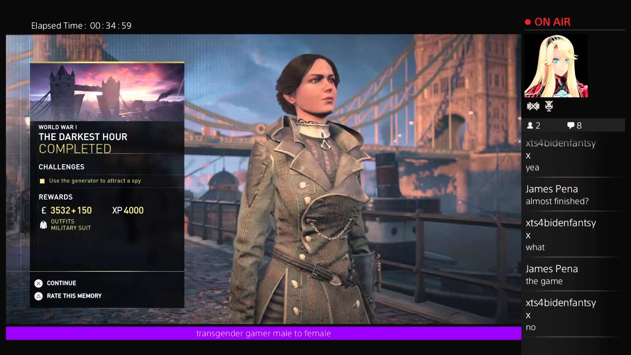 c.a transgender gamer playing assassins creed - YouTube