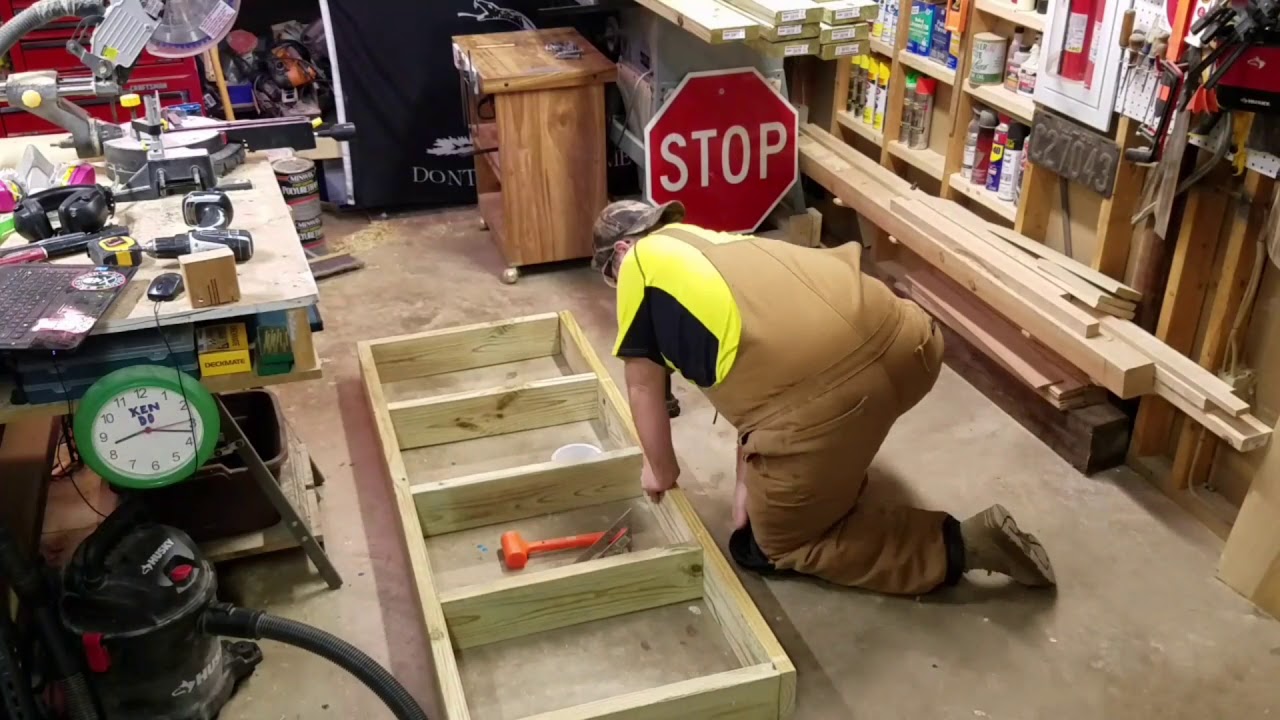 Park bench build - YouTube