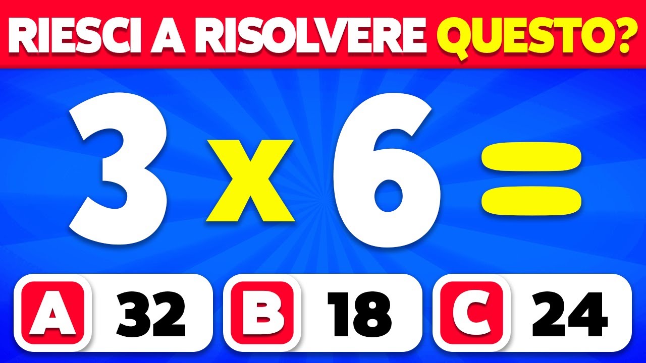 Riesci a Superare questo Quiz di Matematica...? ️🧠 | Facile, Medio, Difficile, Impossibile - YouTube