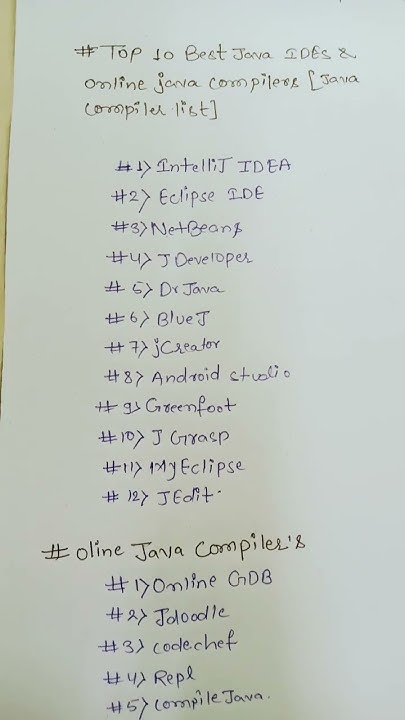 Top 10+ Best Java IDEs. - YouTube