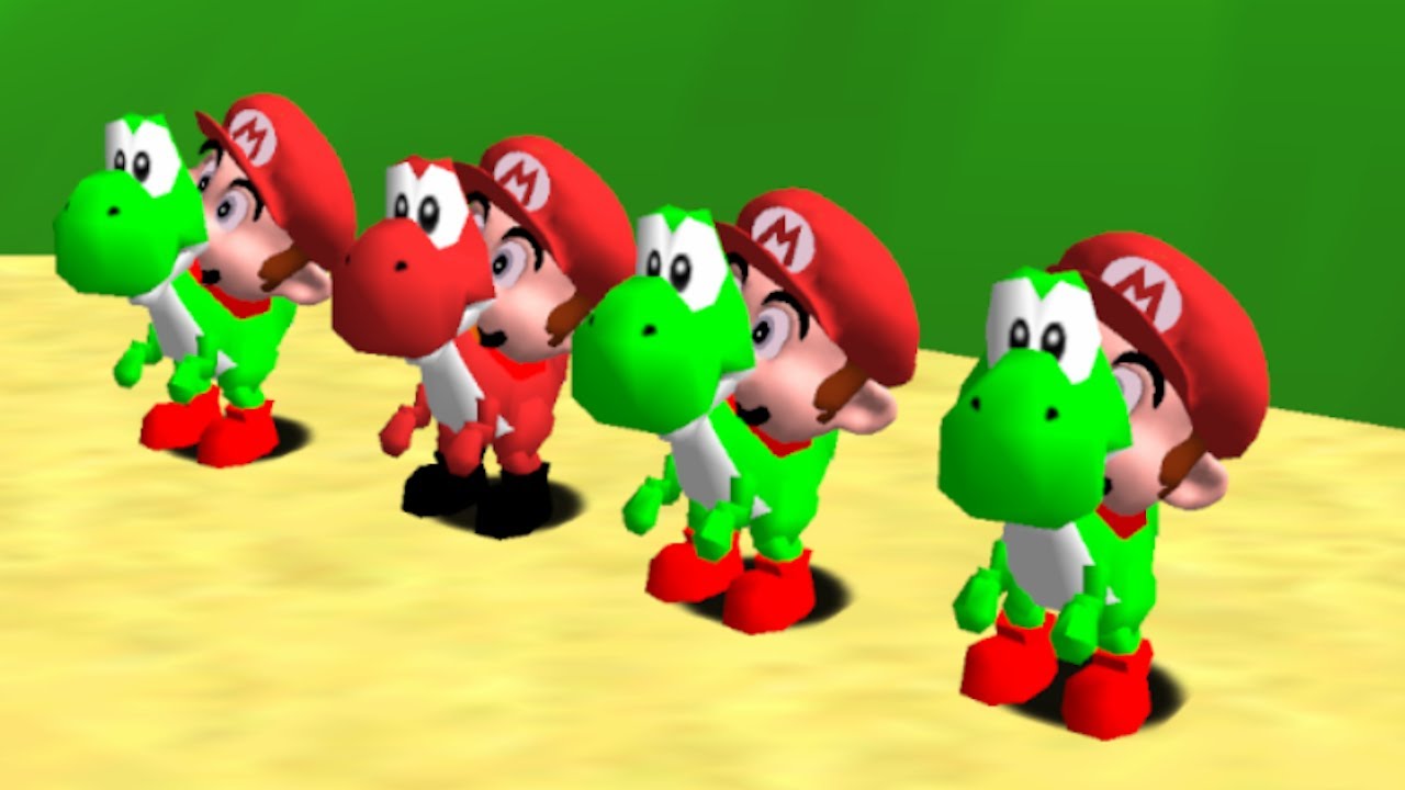 Mario Head with Yoshi in Super Mario 64 (4 Players) - Full Game 100% ...