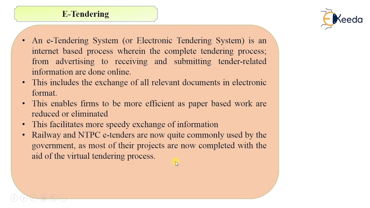 E Tendering - Tenders and Contracts - Quantity Survey Estimation and ...