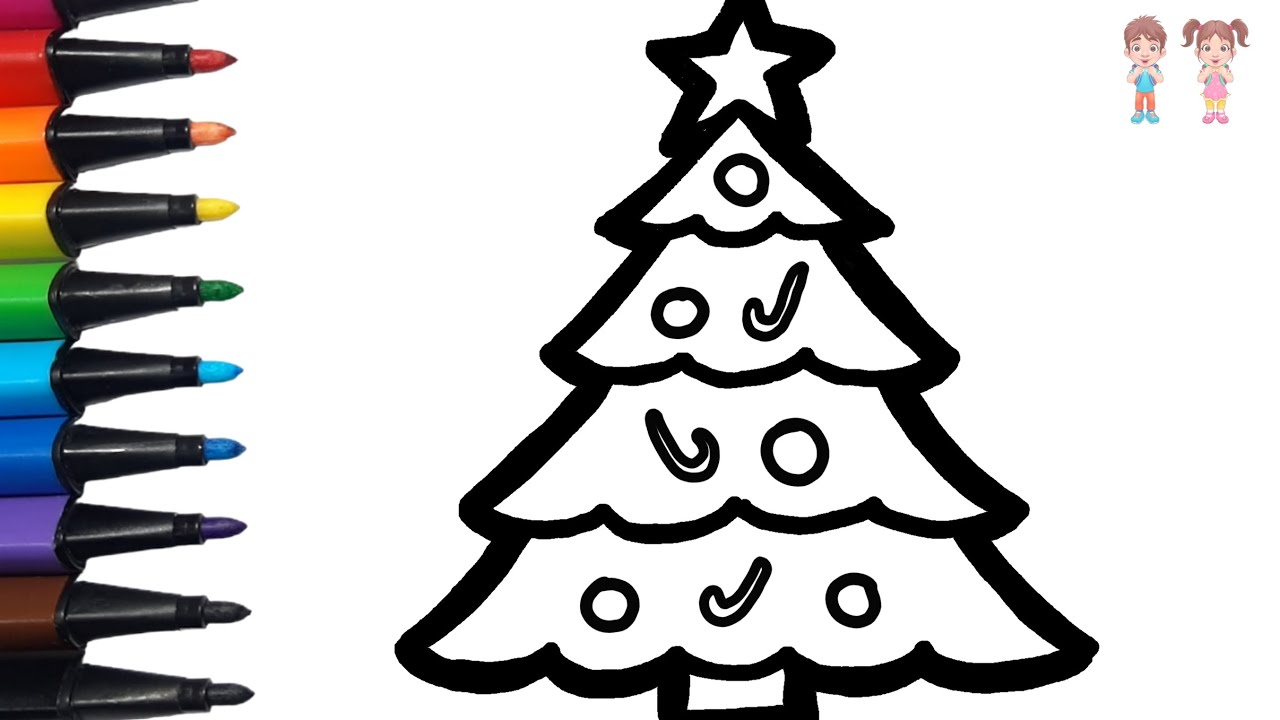 Dibuja y Colorea Árbol de Navidad 🎄🎅🌈 Dibujos Para Niños 🎨 Dibujos ...