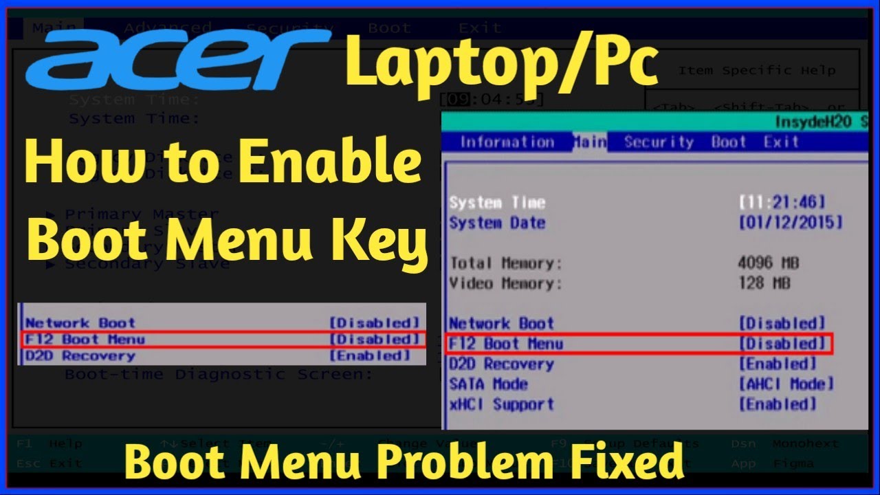 How to enable Acer Laptop Boot Menu | Acer Laptop ka Boot Menu kaise ...