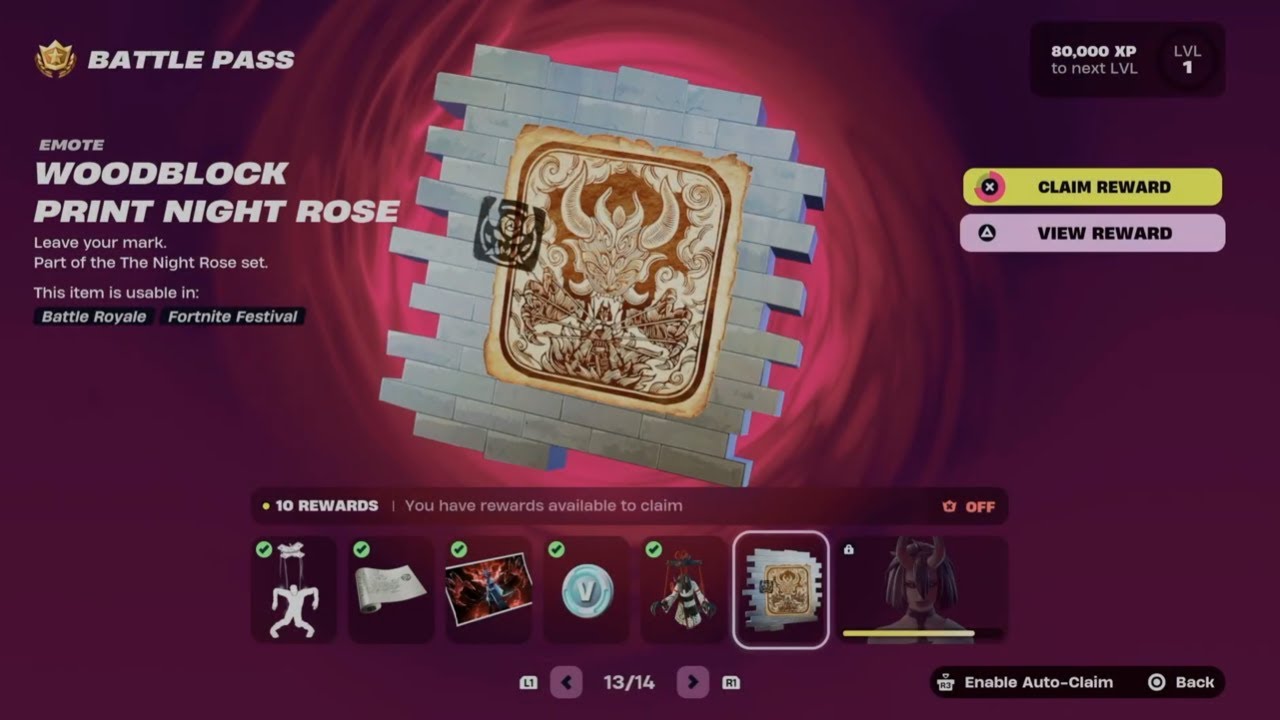 How to Unlock Woodblock Print Night Rose Emote in Fortnite | Battle ...