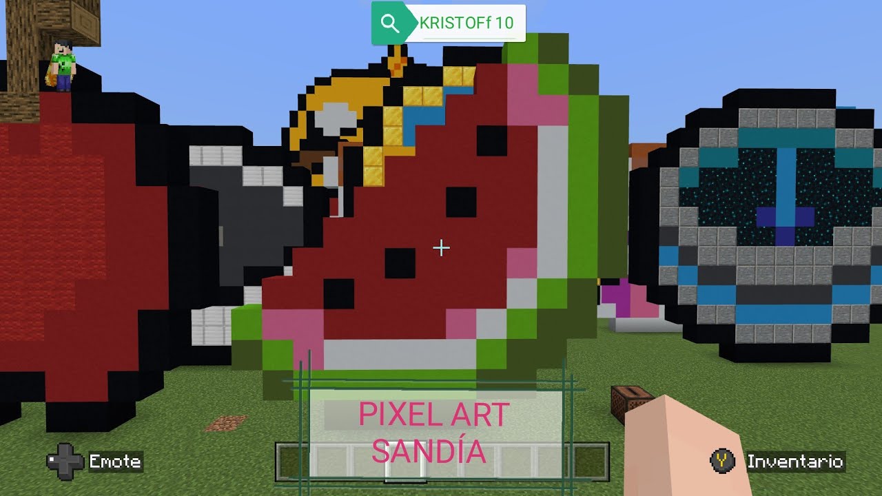 PIXEL ART DE SANDIA DE MINECRAFT 🍉 - YouTube