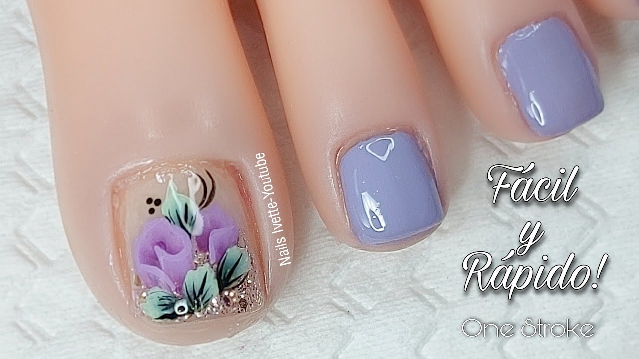 💜 UÑAS MORADAS de los PIES DECORADAS | DECORACIÓN DE UÑAS PIES | DISEÑO ...