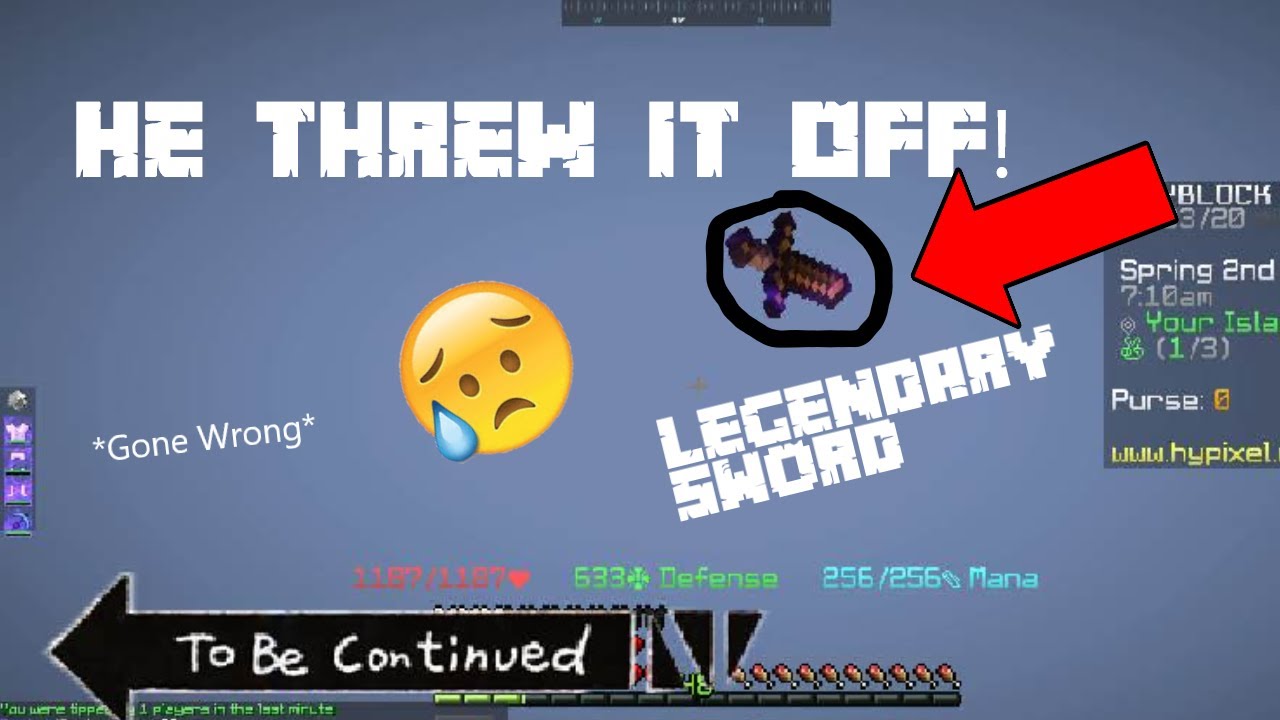 Dropping Tactician Sword into the Void- Hypixel Skyblock - YouTube