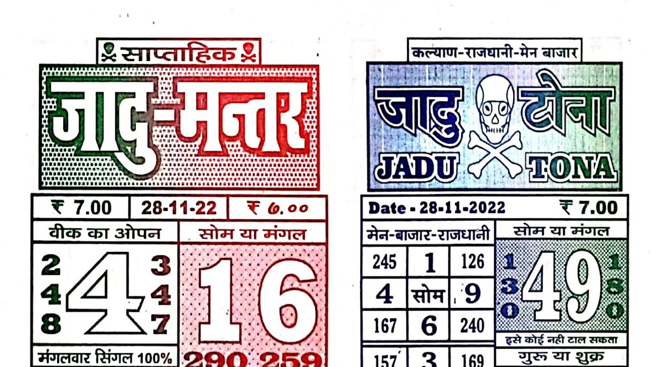 28 November 2022 Weeks ka Special Jadu Mantra Jadu Tona Chart Kalyan ...