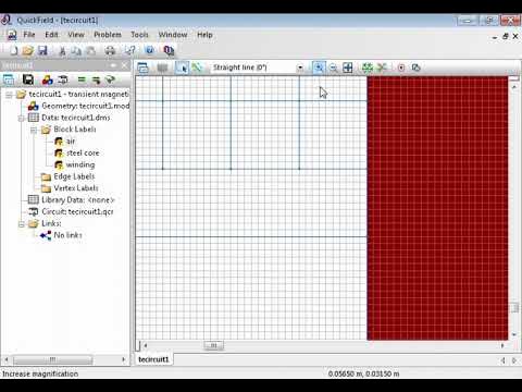 Electric coil with ferromagnetic core. QuickField FEA Transient Magnetic simulation - YouTube