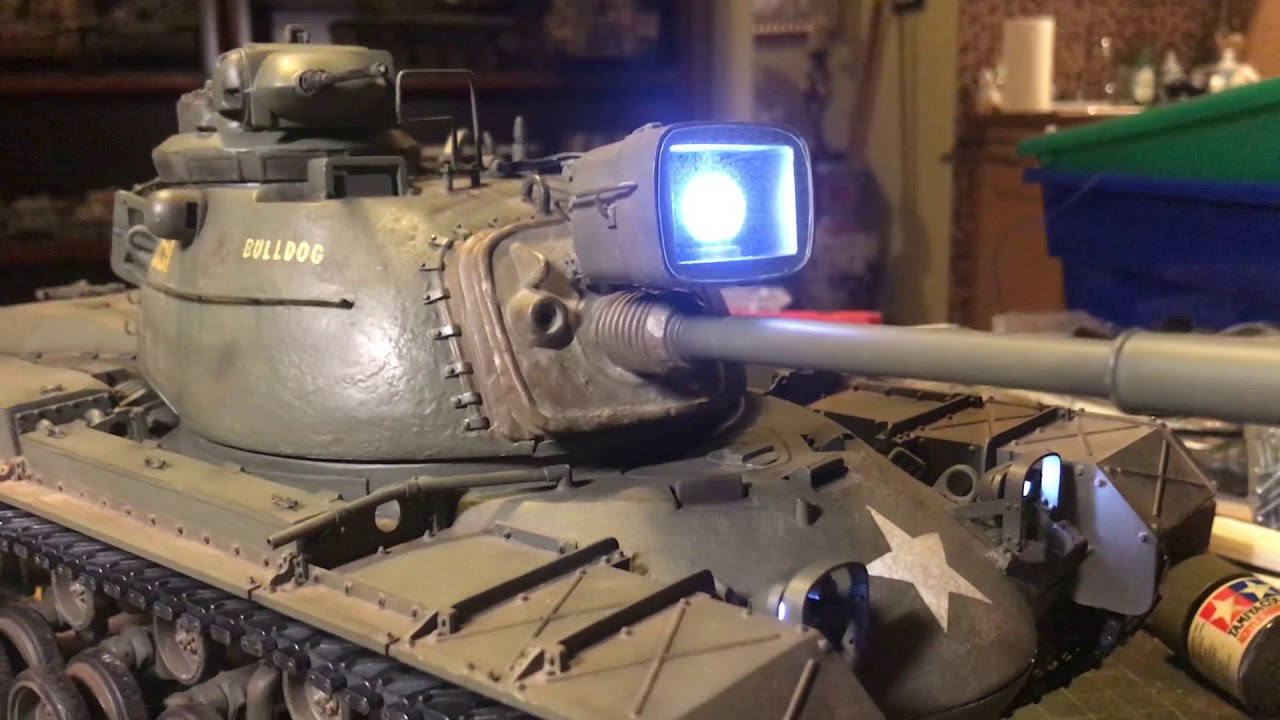 1/18 scale RC M-48A3 Patton tank weapon test - YouTube