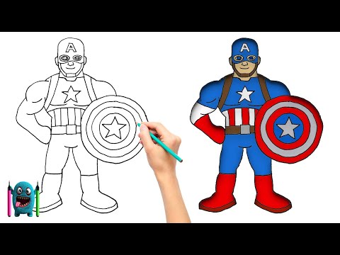 Marvel Kaptan Amerika Çizimi How to Draw Captain America