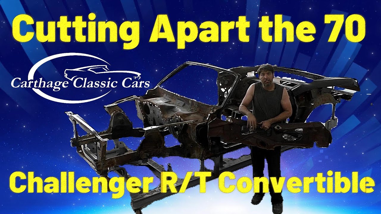 1970 Challenger R/T convertible cut down. Removing the rusted parts and ...