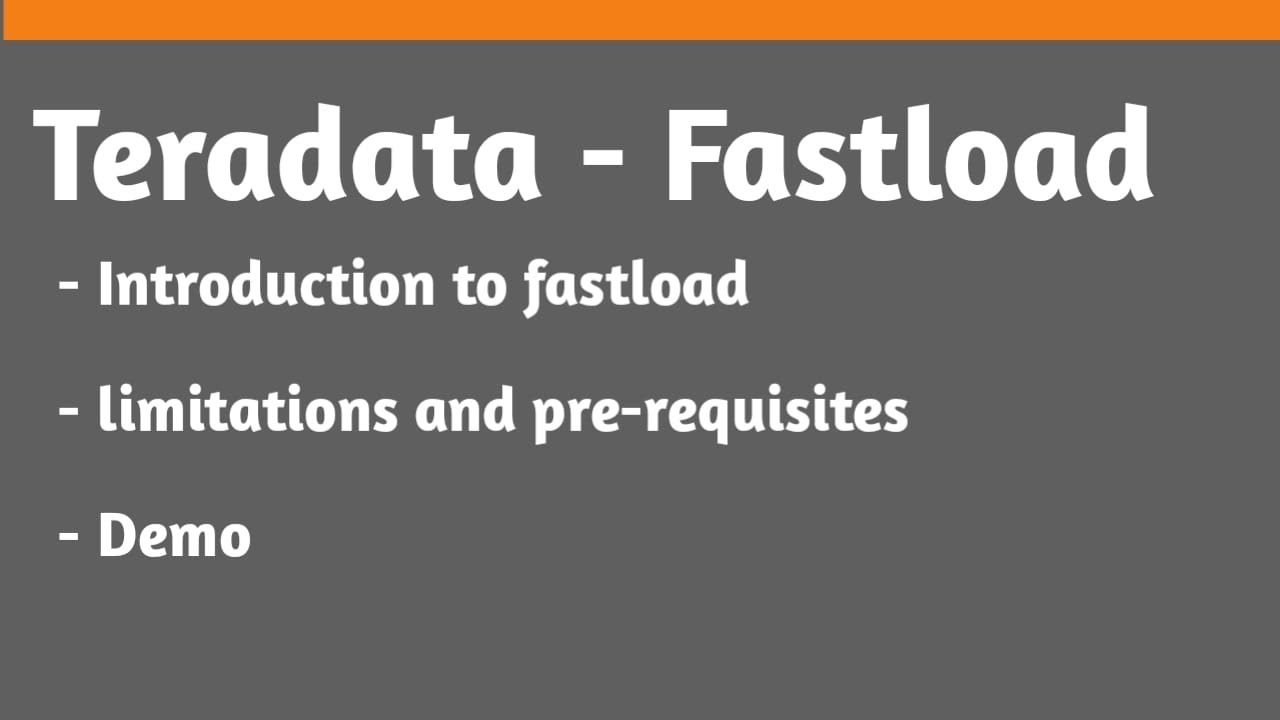 Teradata fastload introduction and demo - YouTube