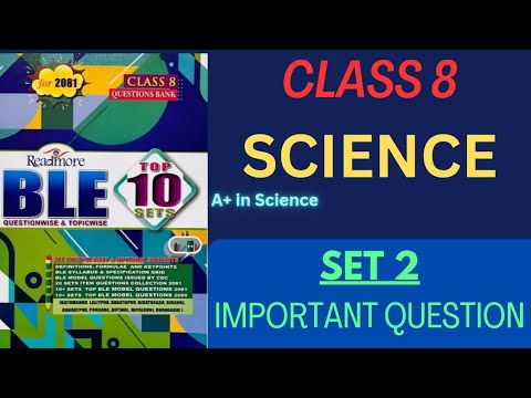 Class 8 Science BLE | Set 2 Important Questions | Read More Publication ...