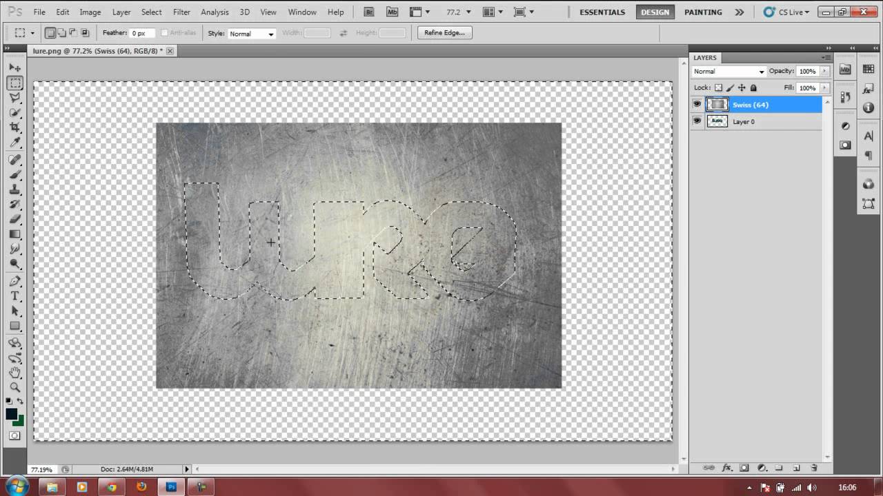 PHOTOSHOP TUTORIAL - Texture Overlay On Text - YouTube