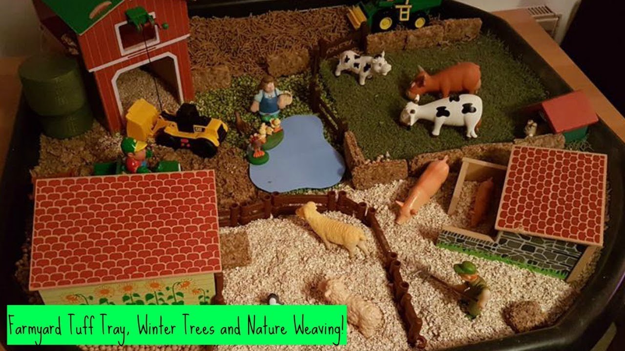 Farmyard Tuff Tray, Winter Trees and Nature Weaving! - YouTube