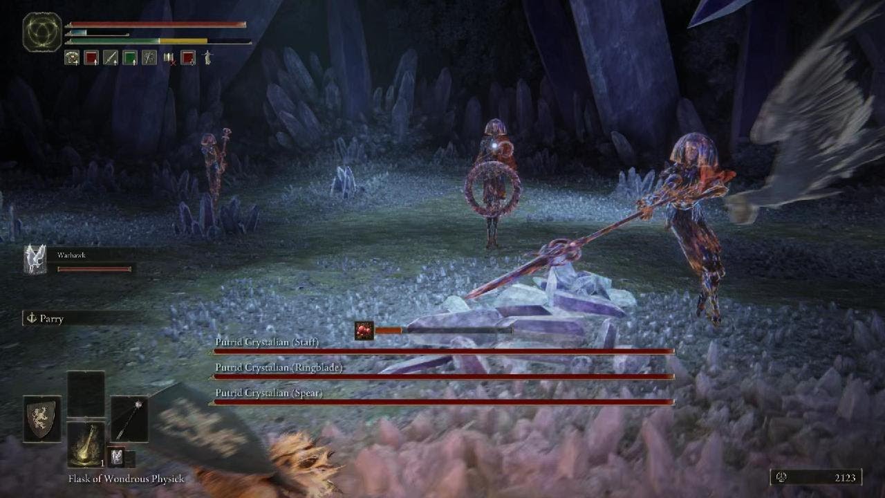 Elden Ring. Putrid Crystalian (Staff, Spear, and Ringblade). Sellia ...