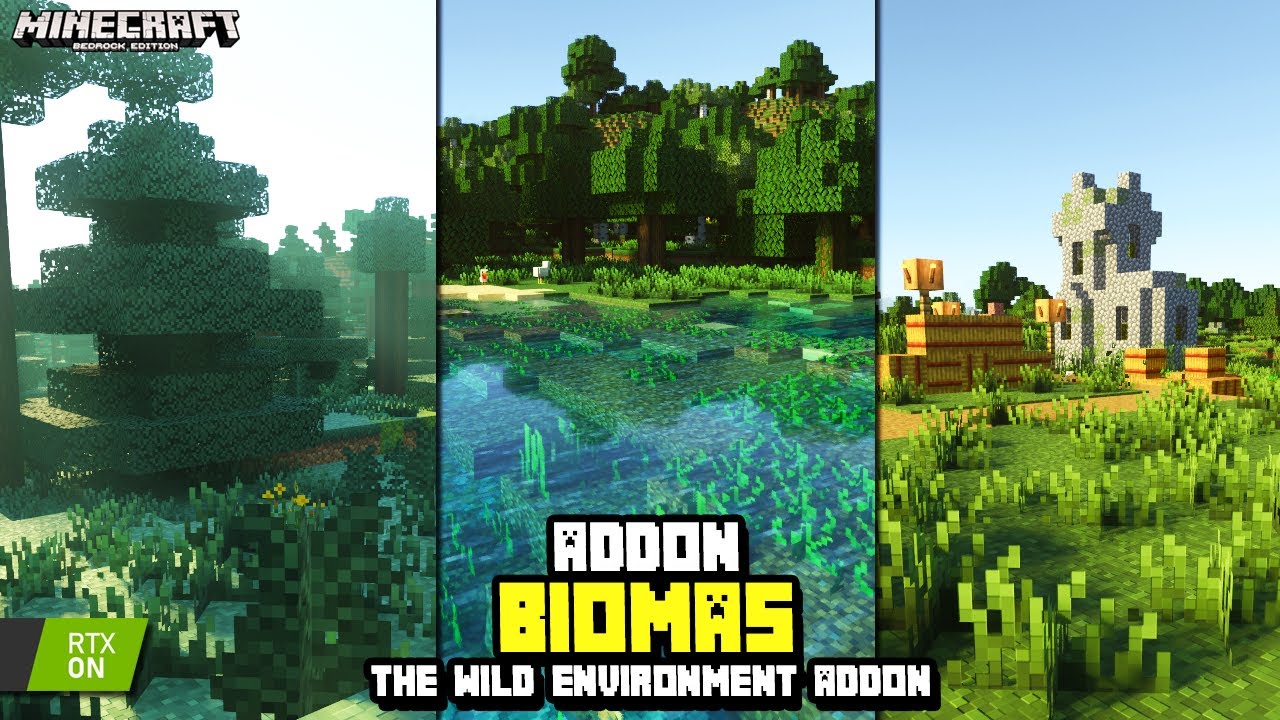 ADDON de BIOMAS para MINECRAFT PE 1.20 * The Wild Environment * MODS ...