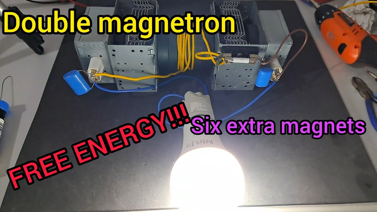 Free energy from double magnetron magnet generator. Free electricity ...