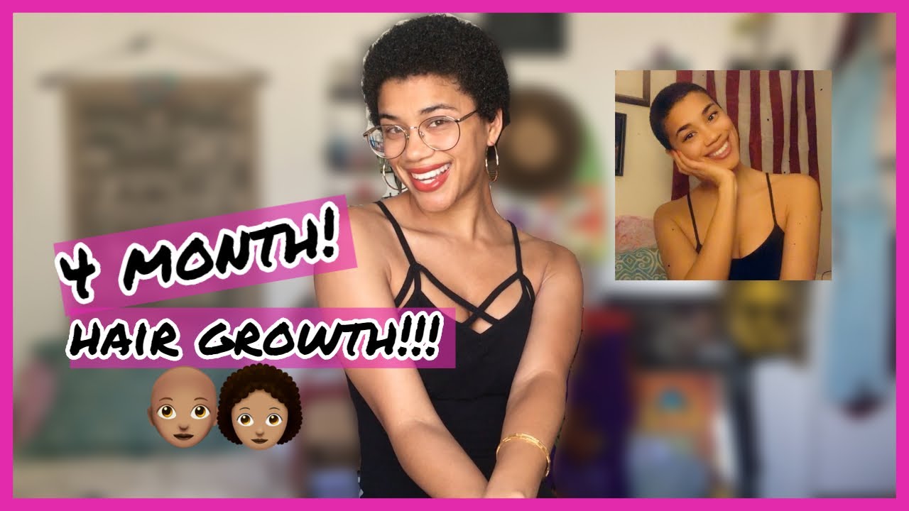 4 Month Hair Growth!! Natural Hair Journey - YouTube