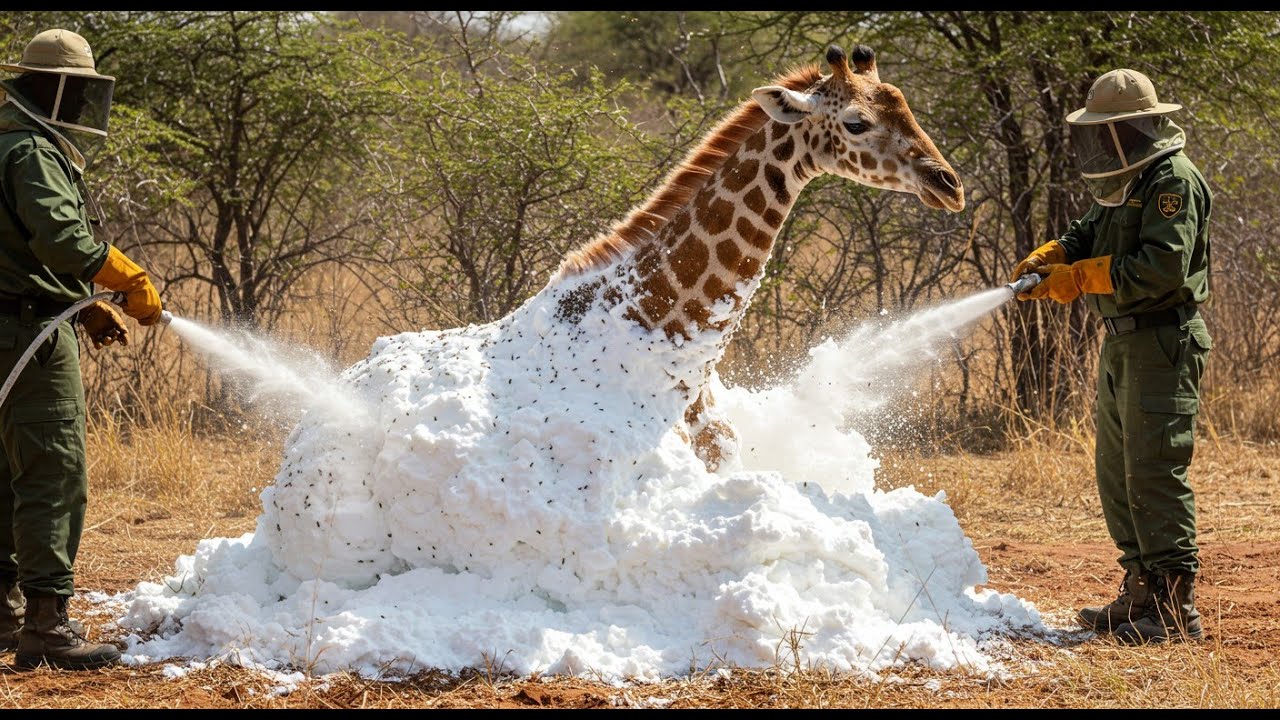 Rescue story: rescuing a giraffe attacked by bees in the middle of the ...