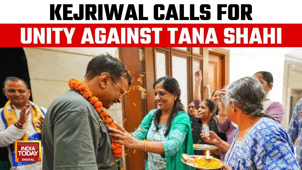 Delhi CM Arvind Kejriwal Out On Bail, Calls For Unity Against 'Tana ...