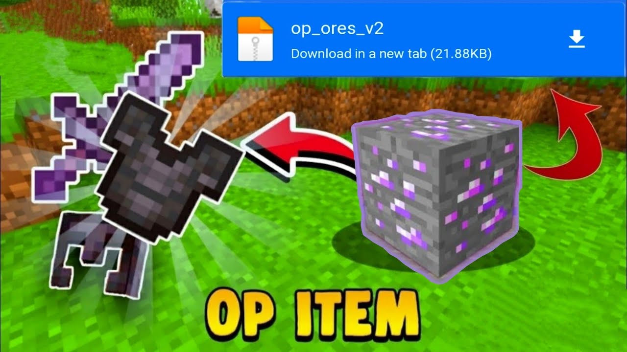 Minecraft But Ores Drops OP Items mod download 1.20 | ores drop op loot ...