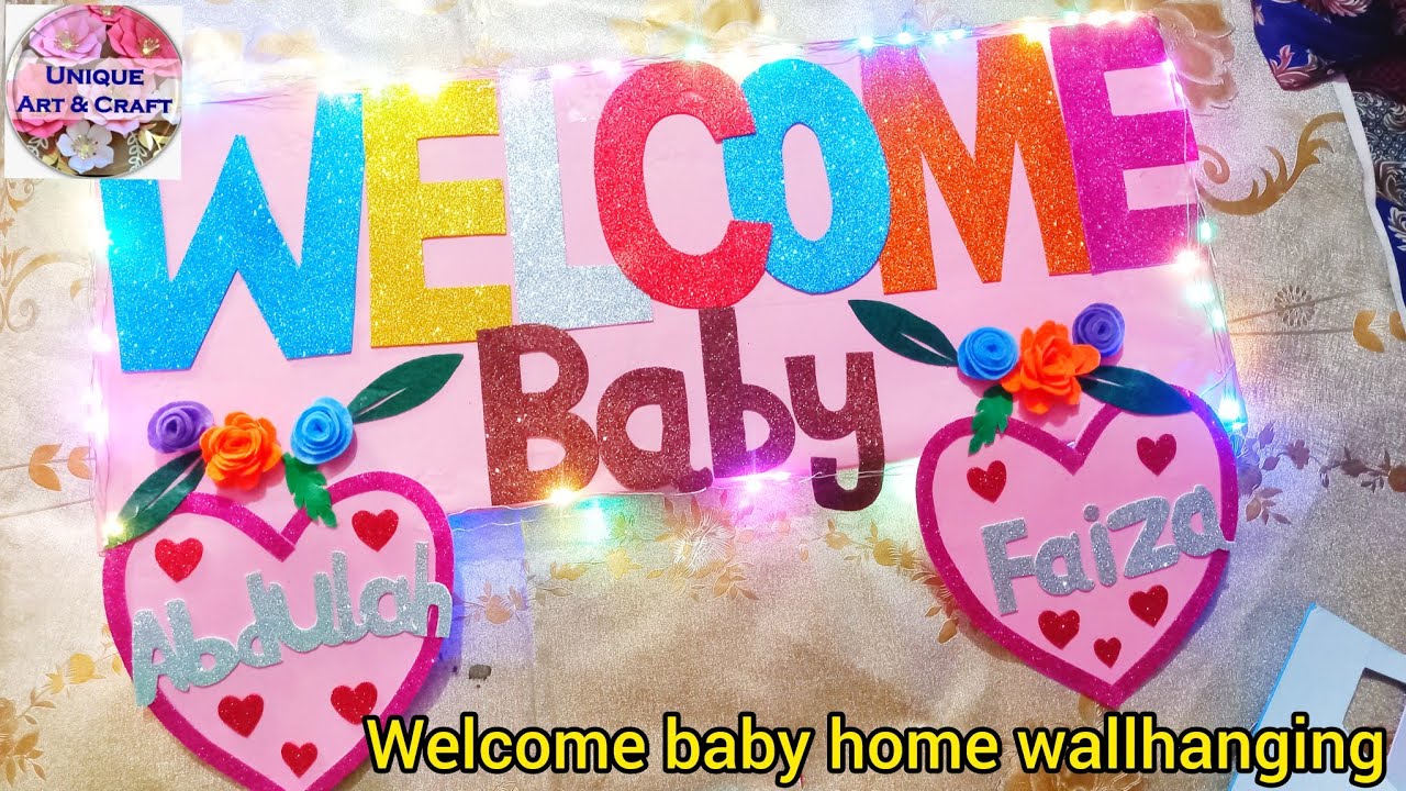 How to make Welcome baby home gift || Wallhanging craft ideas . - YouTube