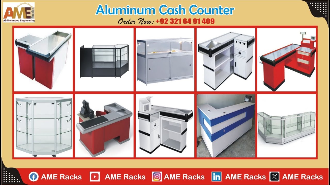 Aluminium Glass Counters | AME Racks in Gujranwala | Modern Glass ...