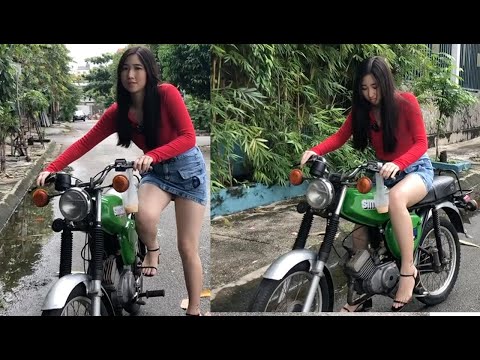 ⚡️ Code 51 ▪️Girl kickstart Bike Simson and Revving