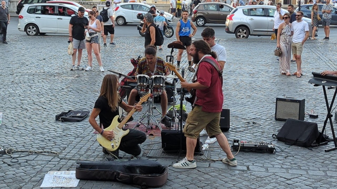 Rome street Musicians - amazing performance 🎶 Feeling Good 🎶 BroBusk ...
