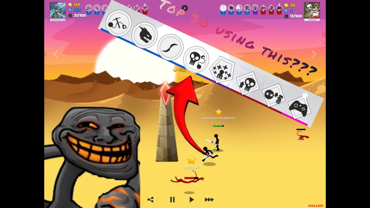 Against a top player and his extremely weird deck | Stick War 3: Saga ...