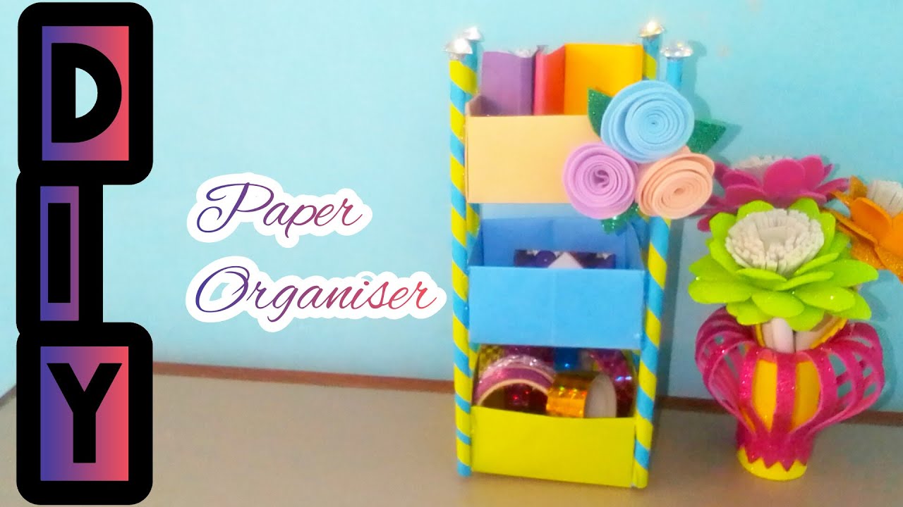 DIY Miniature Desk Organizer - DIY Miniature Paper Rack -Desk ...